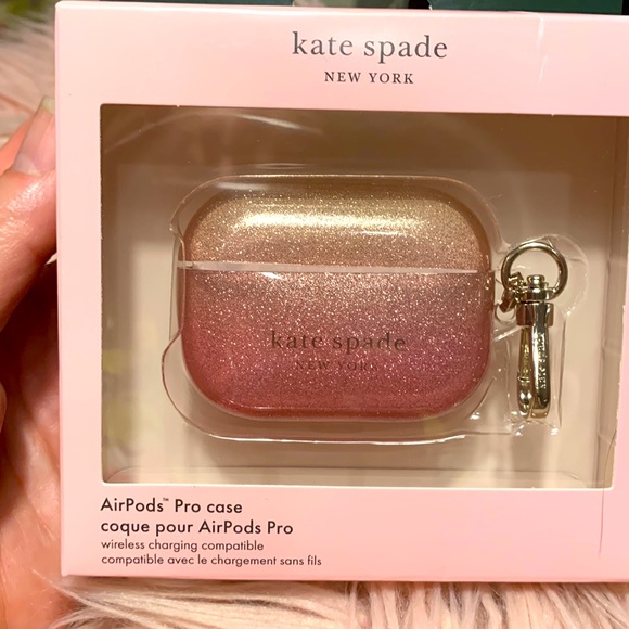 kate spade | Accessories | Kate Spade Airpods Pro Case Ombre Glitter ...